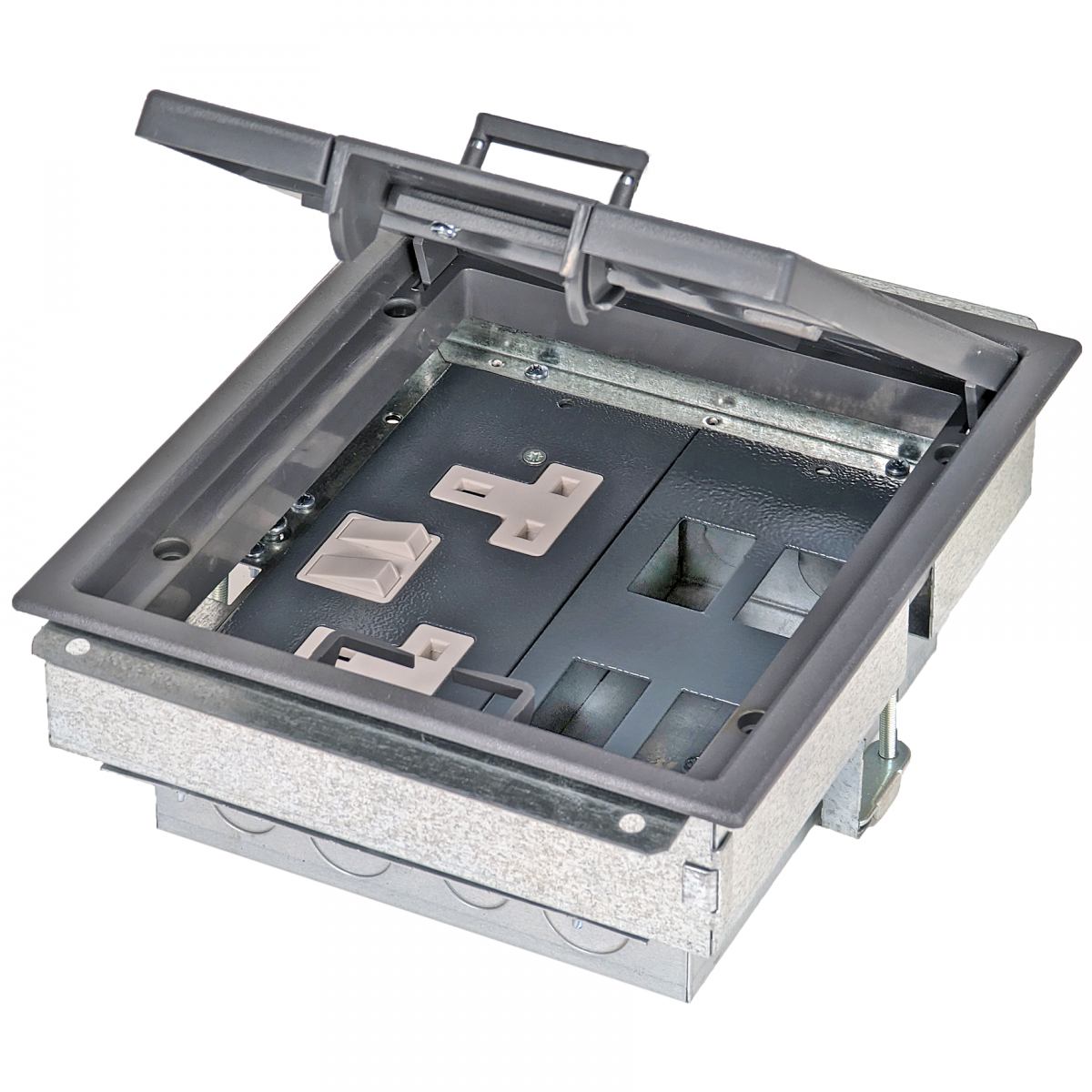 Floor Socket Box 2 Compartment With Power & Data | DCDI
